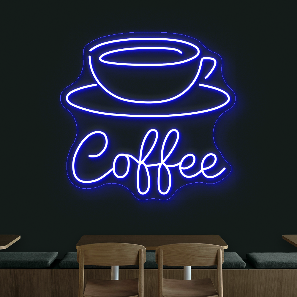 Coffee & Cup LED Neon Sign - Eye-Catching Light for Baristas and Coffe ...