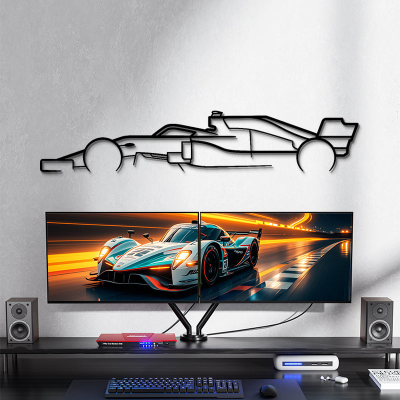 Formula 1 Side Profile Silhouette | F1 Race Car Metal Wall Art – Orange ...