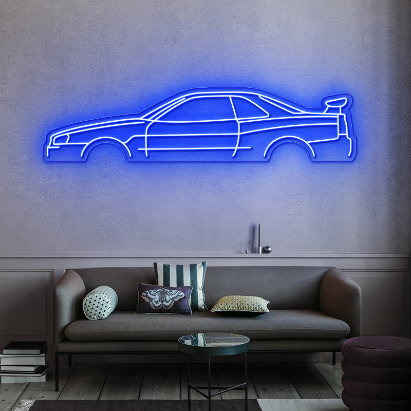 R34 GTR LED Neon Sign – Nissan Skyline Neon Light – Orange Neon
